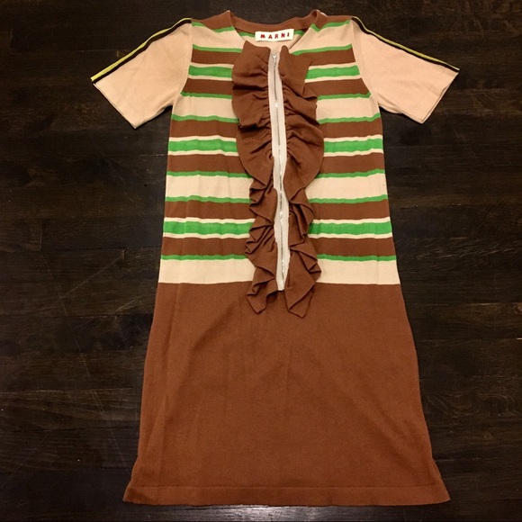 Marni | Dresses | Marni Zipper Dress With Ruffle 34 | Poshmark